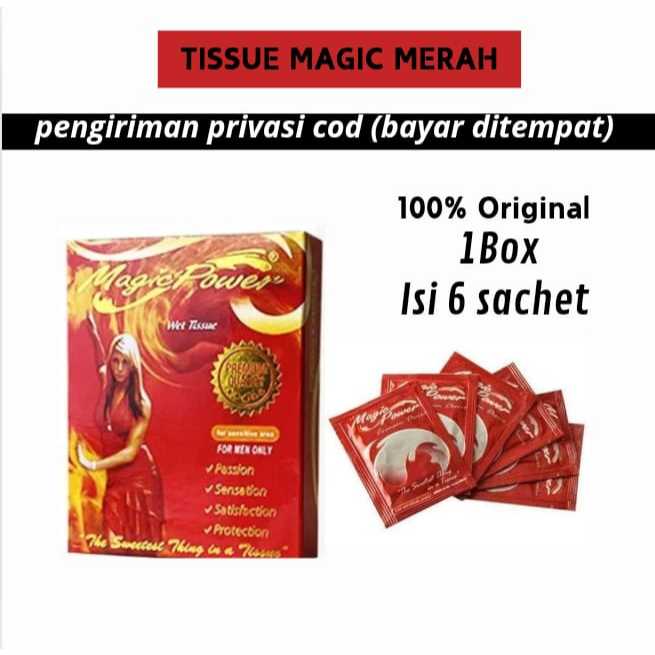 Jual LHS- [COD] Tisu Magic Power Merah Pria Original Isi 6 / Tissu ...