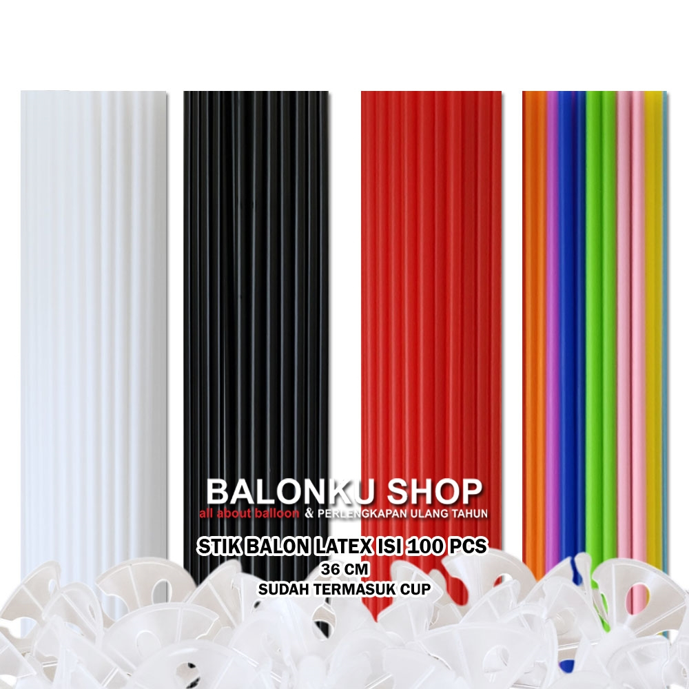 Jual Tangkai Balon / Gagang Balon / Stik Balon Warna Putih / Stick ...