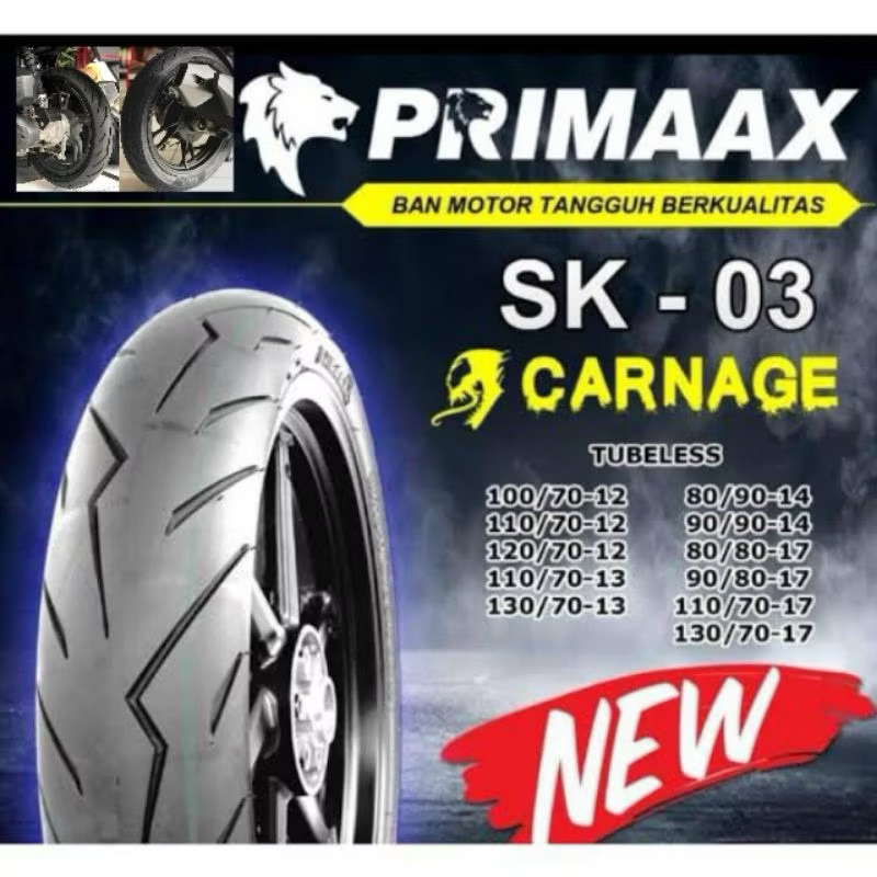 Jual BAN PRIMAX SK03 TUBLES RING 13/14 110/70 130/70 140/70 BAN TUBLES HARGA SATUAN BAN | Shopee ...