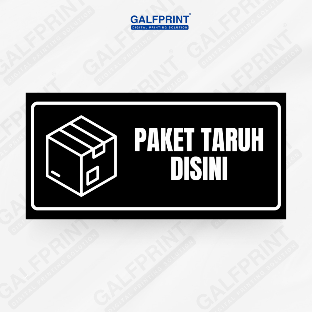 Jual GALFPRINT STICKER SIGN PAKET TARUH DISINI HITAM 12X5 CM | Shopee ...