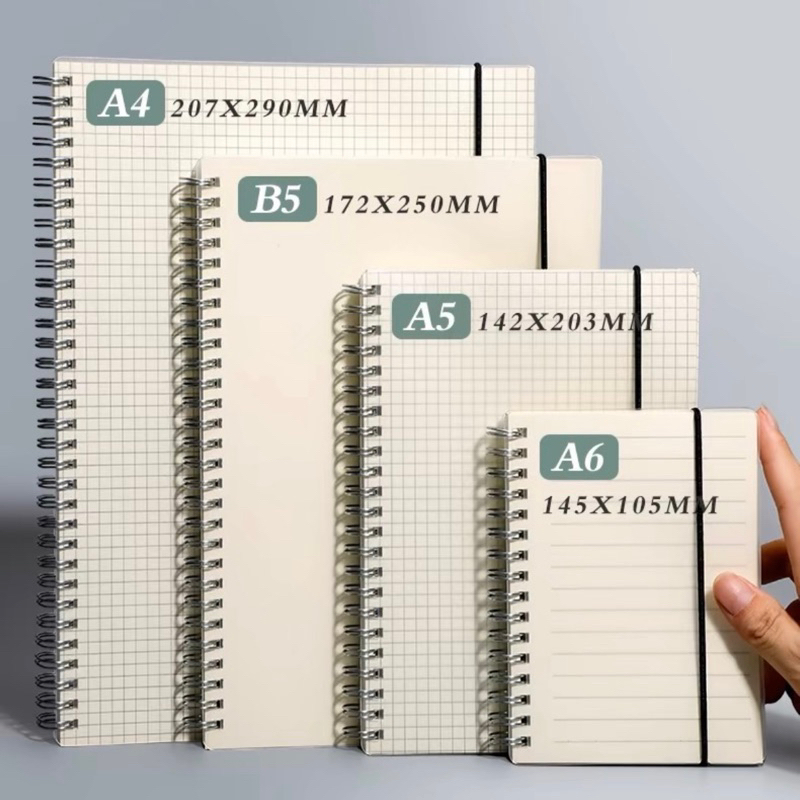 Jual Notebook TALI A6 A5 B5 A4 PUTIH / Notebook 80 Lembar Spiral Journal Buku Diary Buku Catatan ...