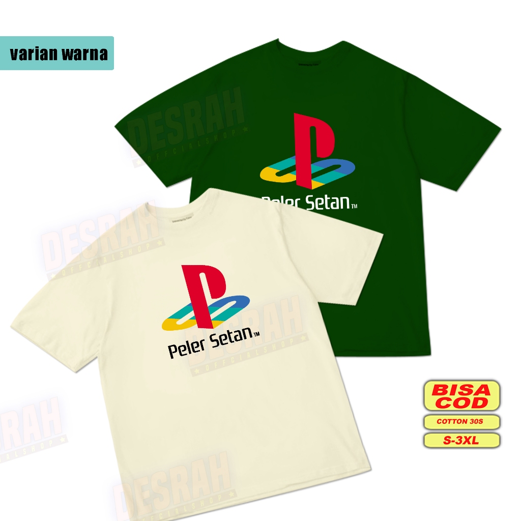 Jual kaos pria wanita plesetan ps p*l*r setan premium | Shopee Indonesia