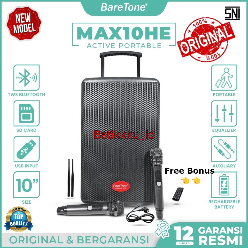 Jual Speaker Aktif Portable BARETONE MAX 10 HE MAX10HE MAX 10HE MAX10 ...