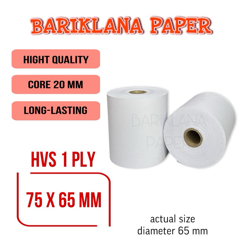 Jual Kertas Kasir 75x65 1 ply / Cash Register roll HVS 75x65 1 ply ...