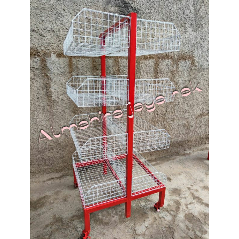 Jual Rak ciki Snack warung double 2 sisi kanan kiri | Shopee Indonesia