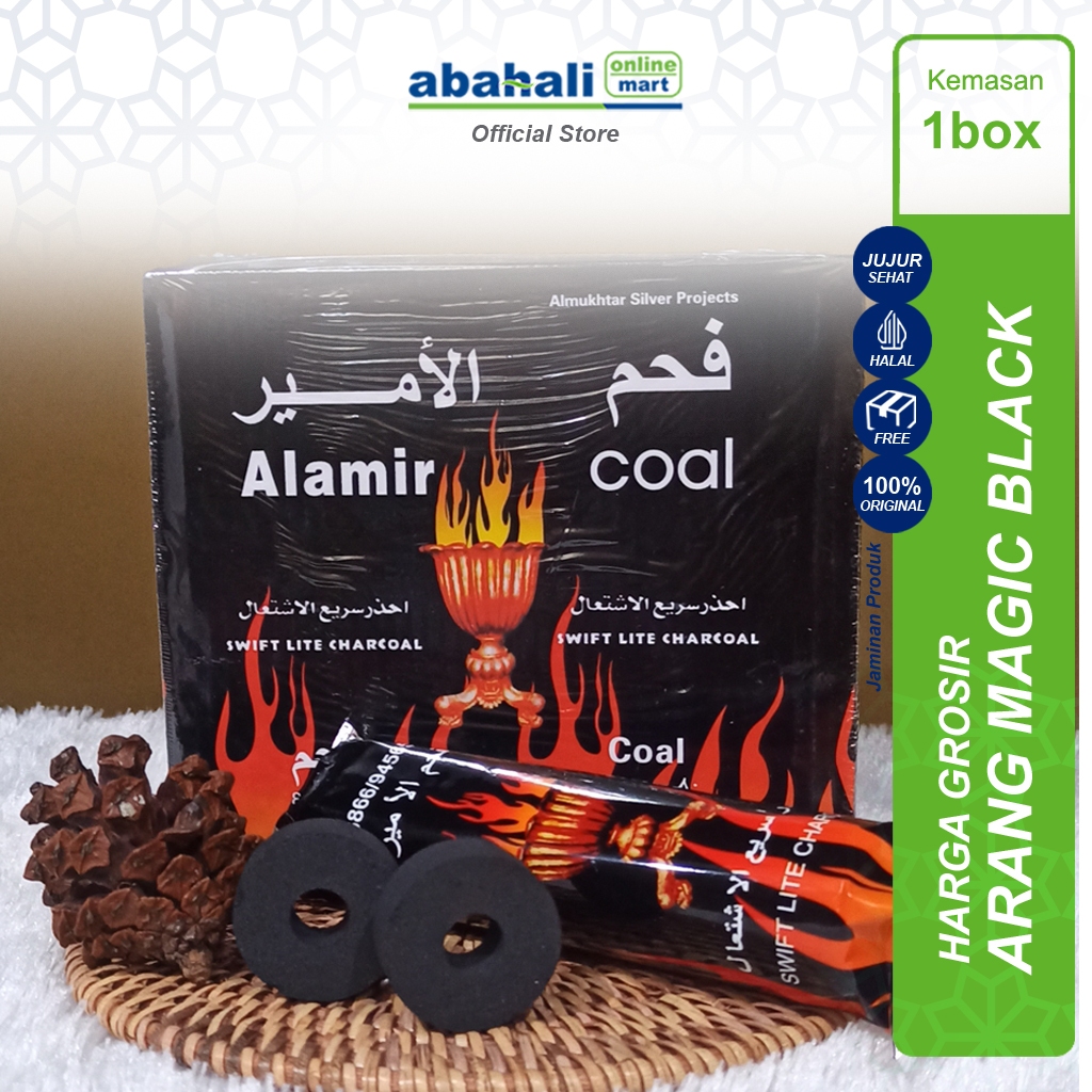 Jual 1 BOX ARANG MAGIC AL AMIR Briket Charcoal Tahan Lama Untuk ...