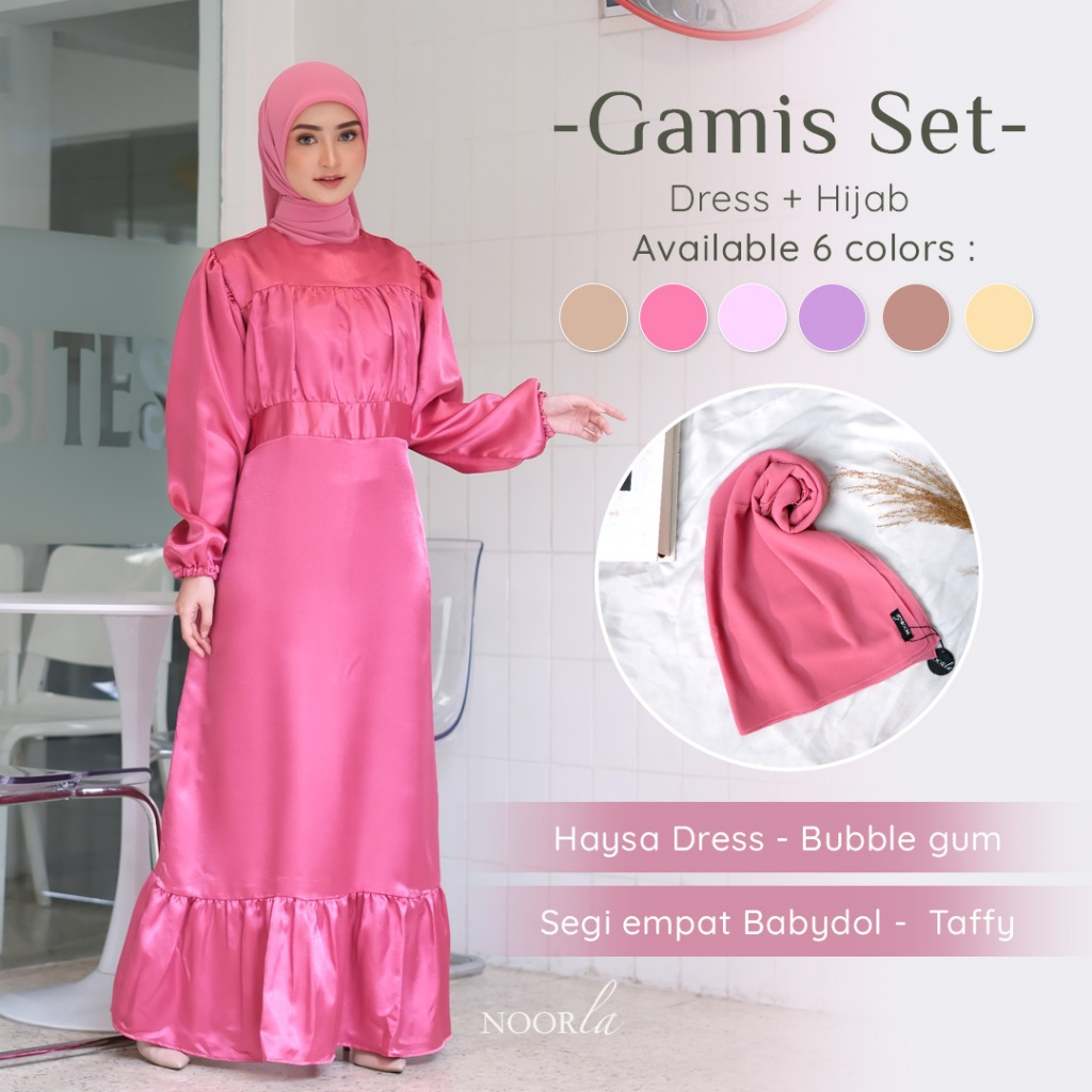 Jual NOORLA - HAYSA GAMIS SET HIJAB / MAXI DRESS ONE SET | Shopee Indonesia