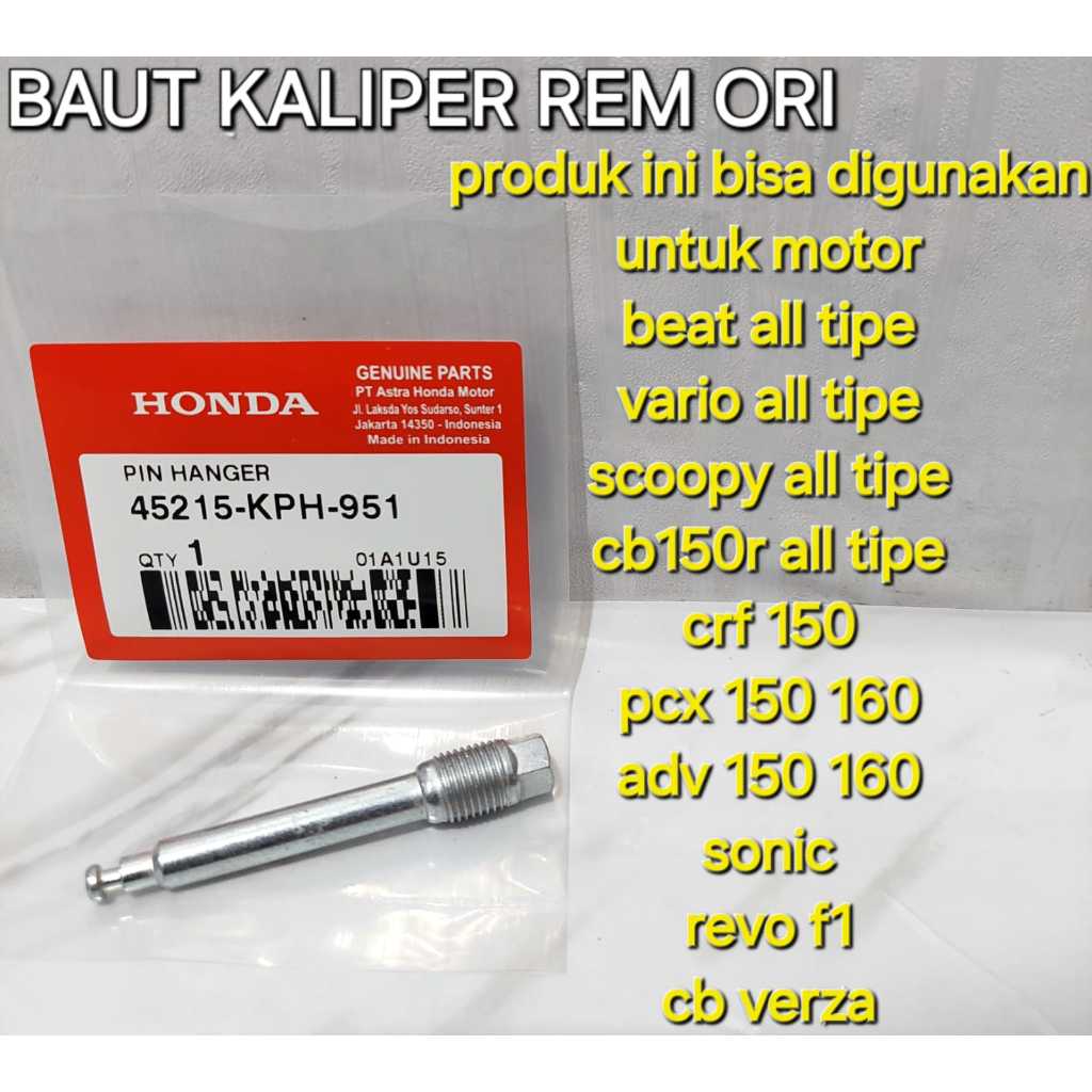 Jual BAUT KALIPER REM BEAT VARIO SCOOPY CB150R ALL TIPE CRF PCX ADV ...