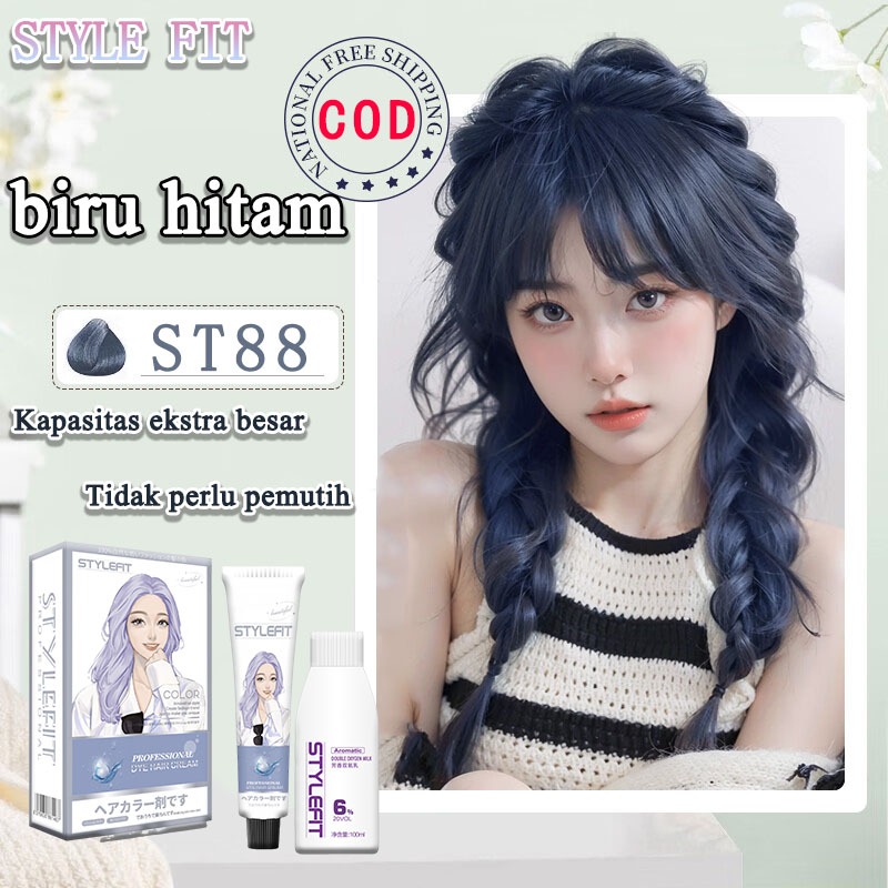 Jual {COD}【Warna rambut trendi 2024】STYLE FIT cat rambut ash grey*200ml ...