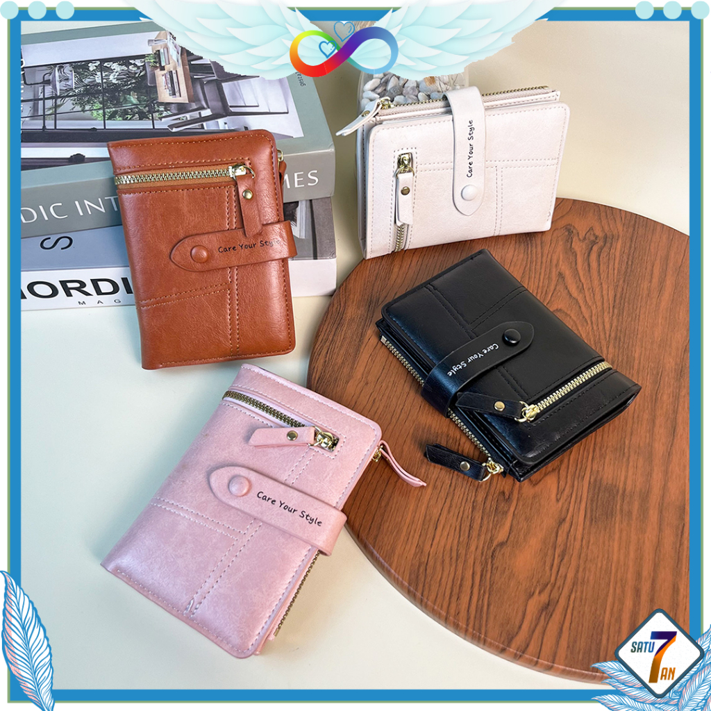 Jual Dompet Wanita Kecil Aesthetic Lipat Dompet Pendek Uang Kertas ...