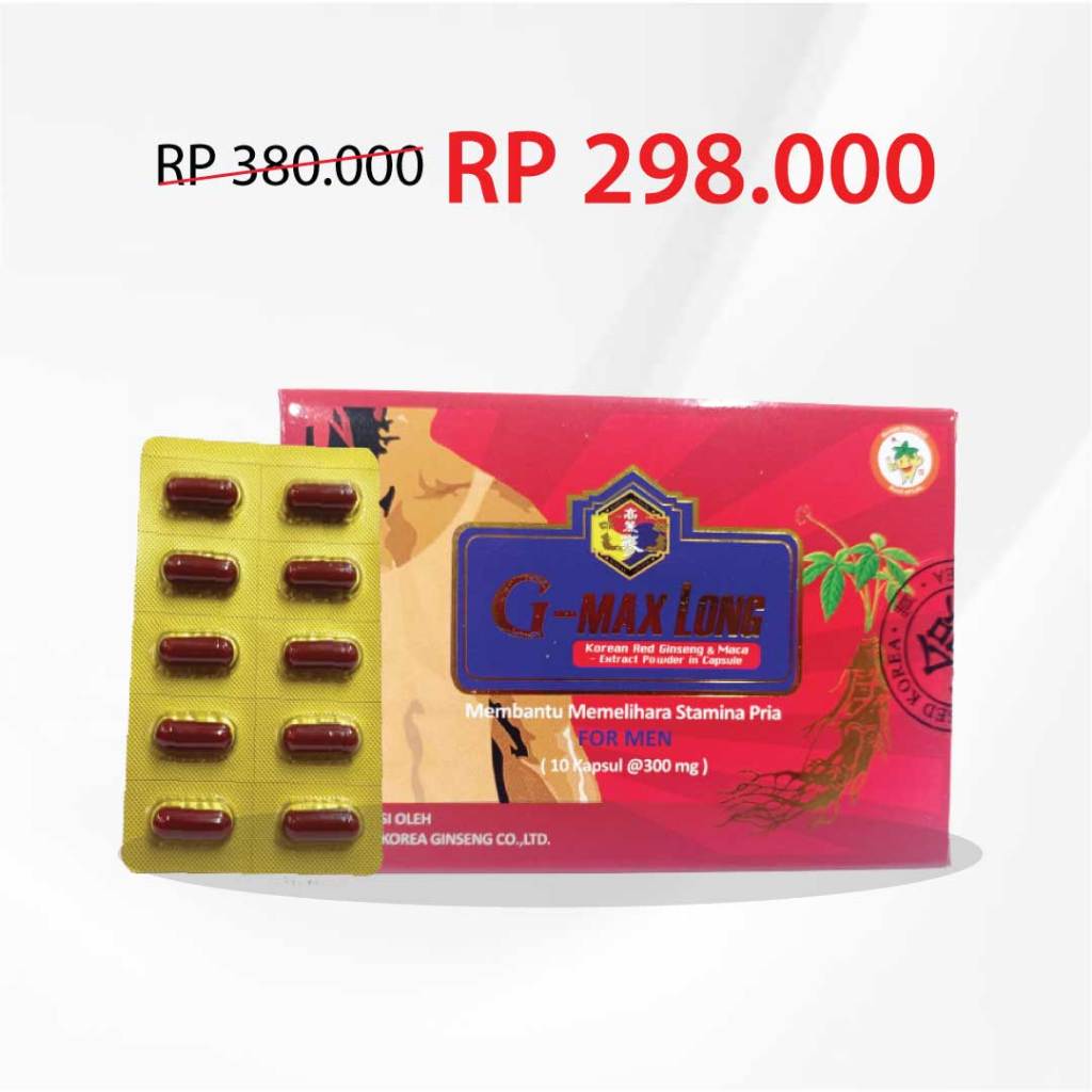 Jual KOREAN RED GINSENG STAMINA PRIA (G-MAXLONG 10 CAPSUL) | Shopee Indonesia