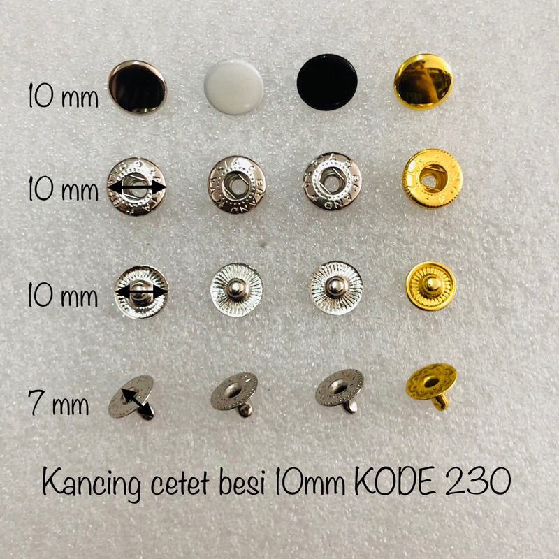Jual kancing cetet besi 10mm / kancing jepret besi 10mm / kancin snap ...