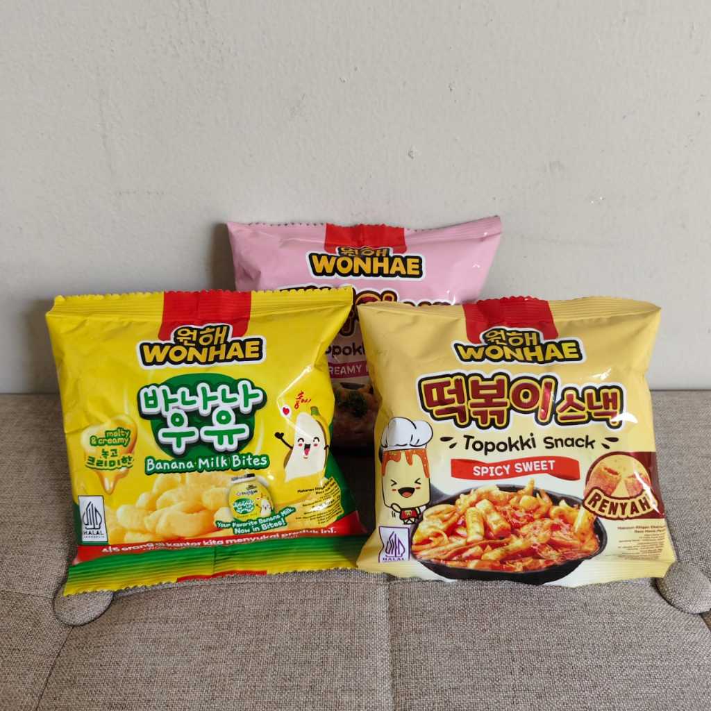 Jual MUJIGAE WONHAE Snack Topokki Spicy Sweet / Creamy Rose / Banana ...