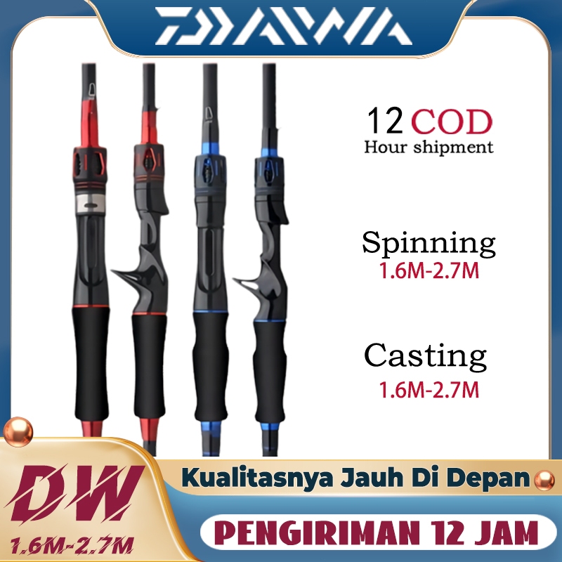 Jual DAIWA Joran Pancing Carbon Medium Baitcasting (1.65-2.7 meter), Ringan, Cocok untuk ...