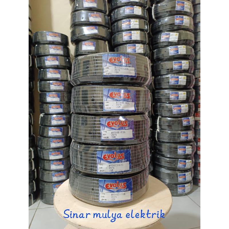 Jual kabel listrik dan audio ,EVOLUS 2X0.75 ( 25 METER ) isi 2 serabutt ,warna hitam | Shopee ...