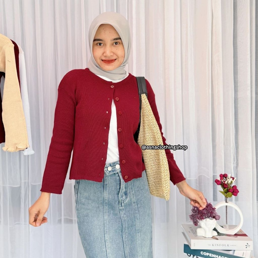 Jual Bailey Cardi Rajut Korean Style / Angel Botton Shirt Basic ...