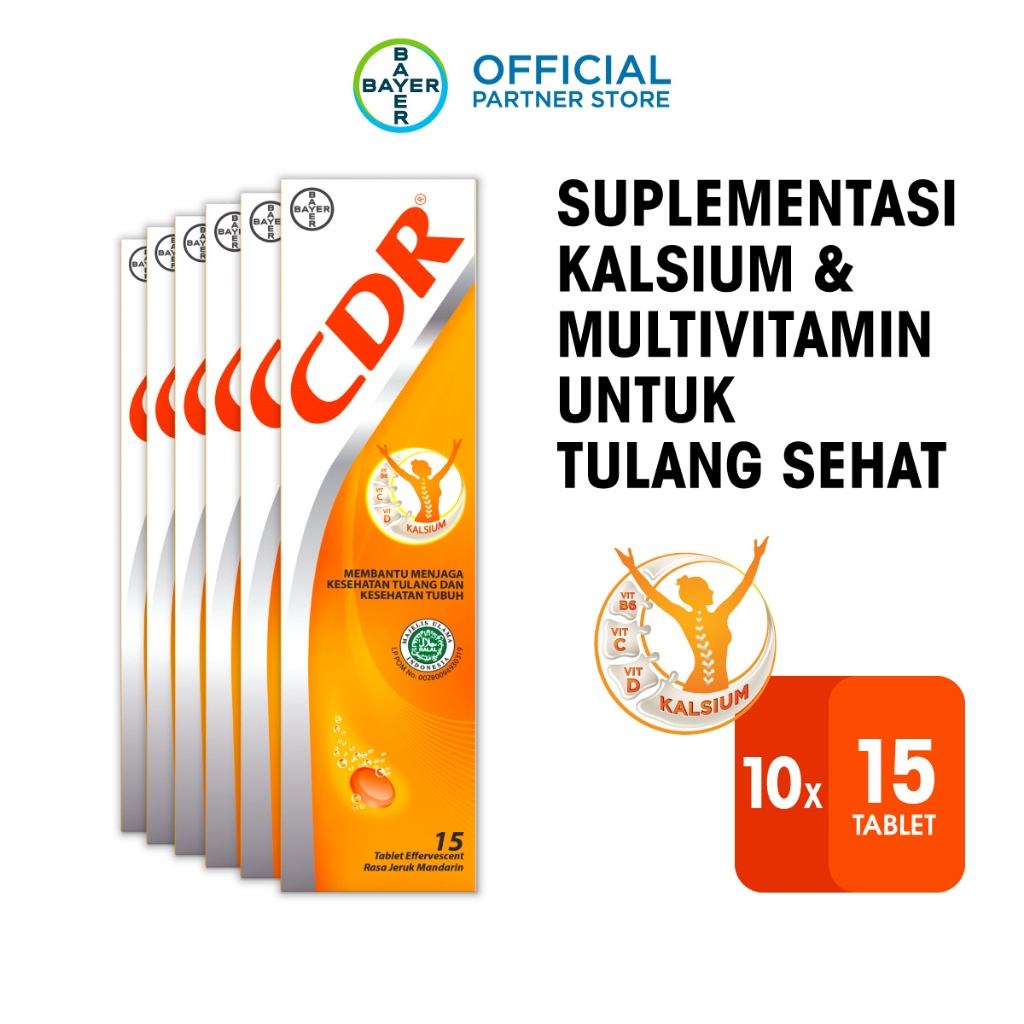 Jual CDR Multivitamin Suplemen Kalsium Vitamin C, D, dan B6 Rasa Jeruk ...