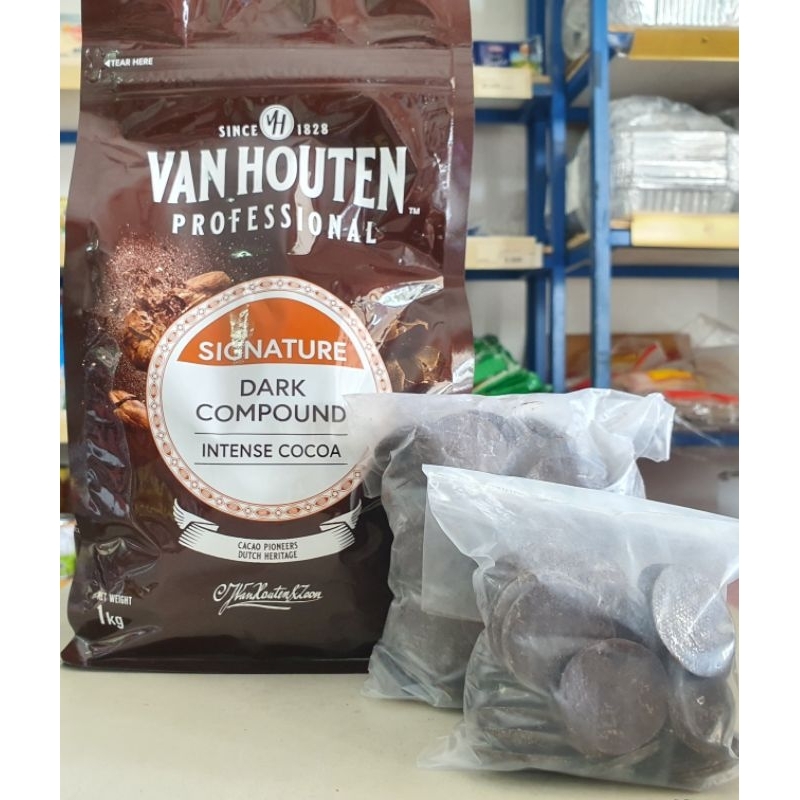 Jual Van houten Intense Dark Compound / Dark Coklat Koin Vanhouten 100Gr, 250Gr | Shopee Indonesia