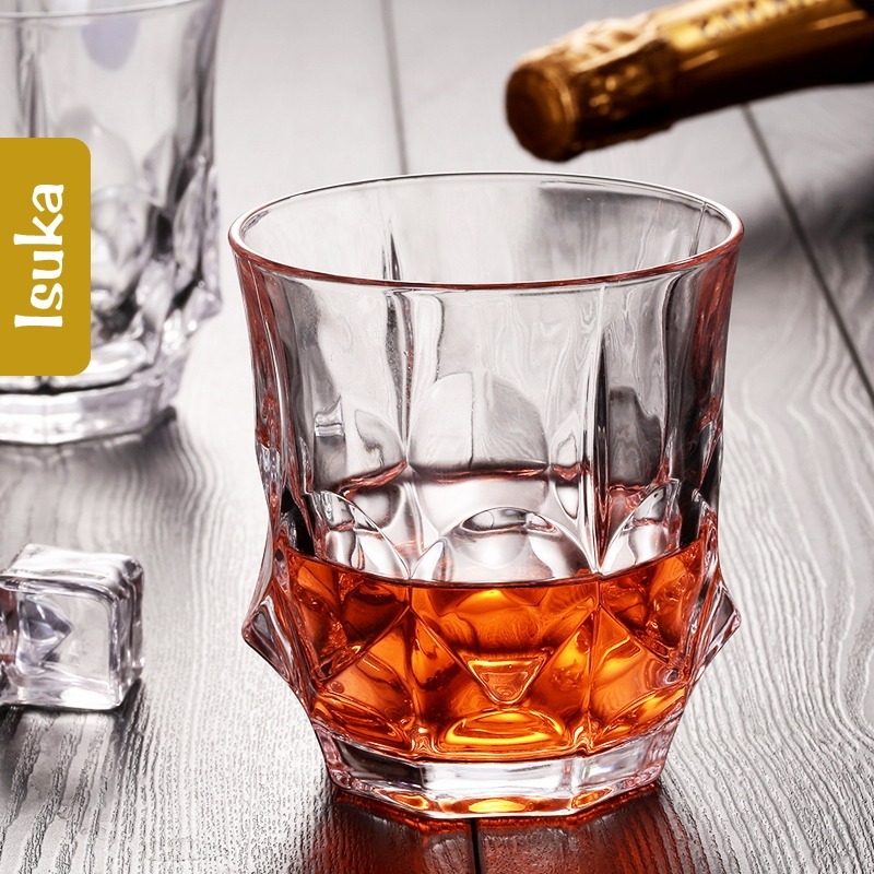 Jual Gelas Kaca Wine Teh Kopi Gelas Kaca Bening Whiskey Glass Gelas Minum Beer Whisky Marseille ...