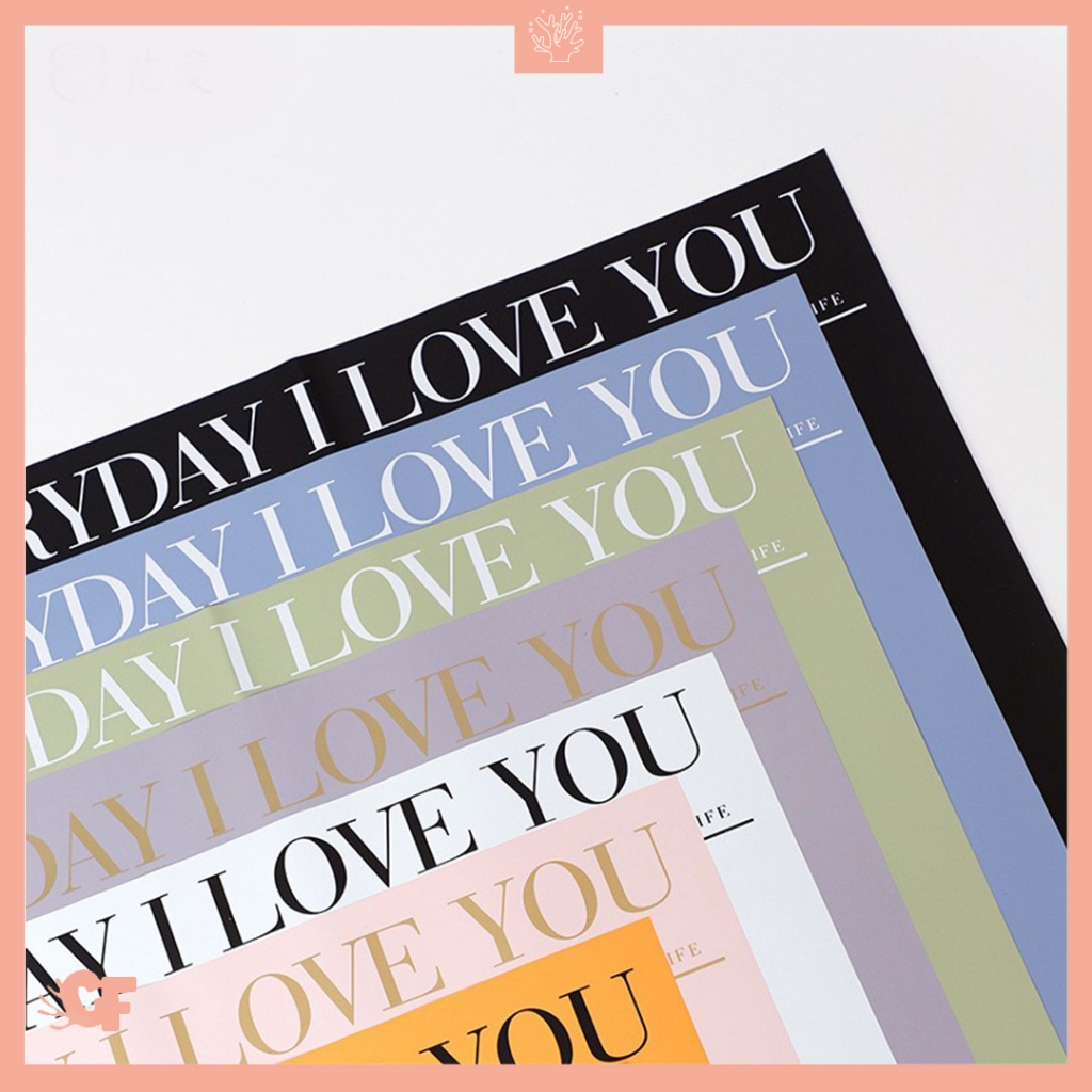 Jual Kertas Buket Bunga Motif I love You Flower Wrapping Paper ...