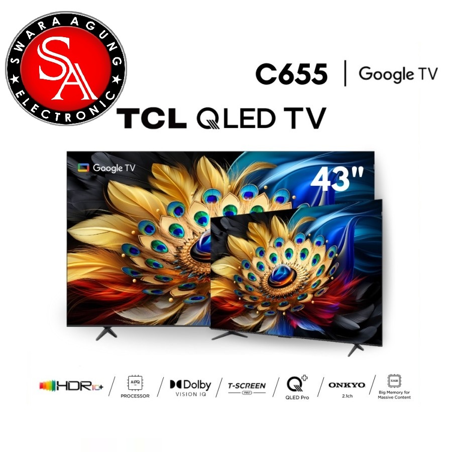 Jual QLED UHD 4K Google TV 43 Inch TCL Type : 43C655 - ONKYO 2.1 ( MEDAN ) | Shopee Indonesia