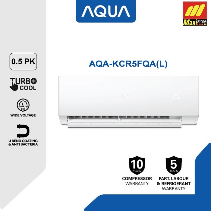 Jual AQUA AQA-KCR5FQAL AC Split Standar 1/2 PK [0.5 PK] TurboCool R32 - Maxistore | Shopee Indonesia