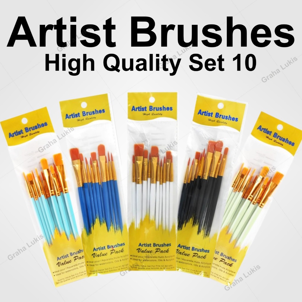Jual Artist Brushes Value Pack Set 10 - Kuas Set / AK-10 | Shopee Indonesia