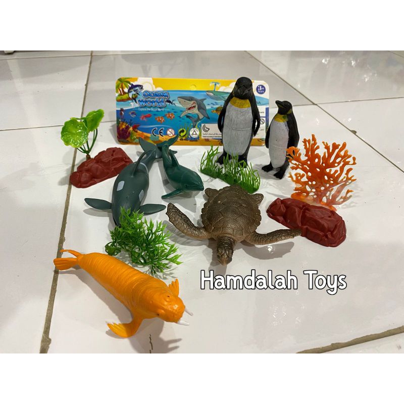 Jual Mainan Anak Hewan Karet Ocean World Pinguin Rumput Laut Bahan ...