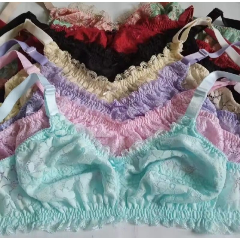 Jual BH BRA BEHA Full renda tanpa busa tanpa kawat ( HARGA GROSIR ) bh ...