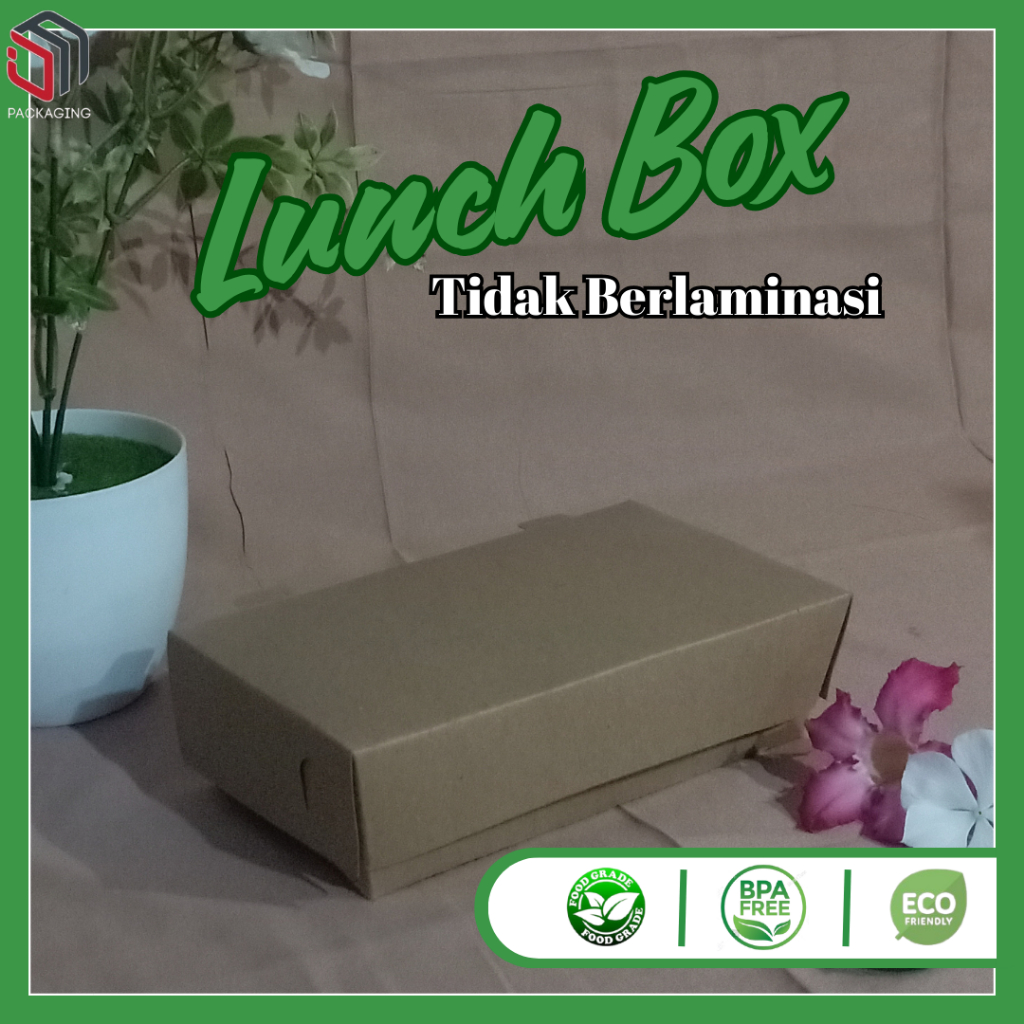 Jual kotak makanan kertas box lunch box paper kardus makanan coklat ...