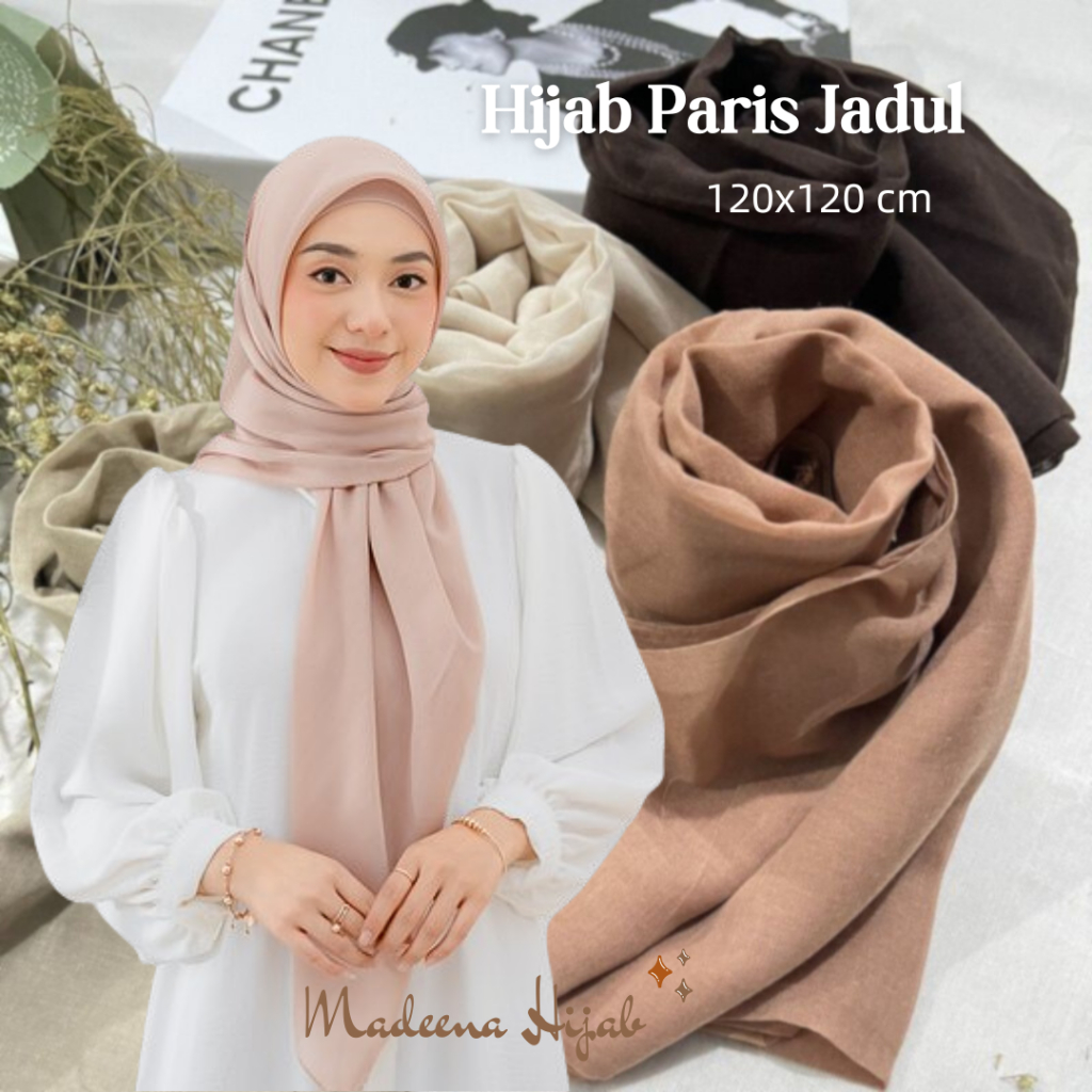 Jual HIJAB SEGI EMPAT PARIS JADUL 120x120cm / Kerudung Paris Old Syar'i ...