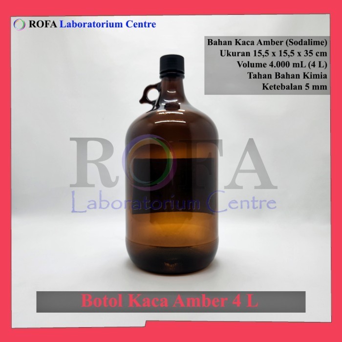 Jual Botol Reagen Kaca Amber Handle 4L/Tempat Cairan Parfum/Absolute ...