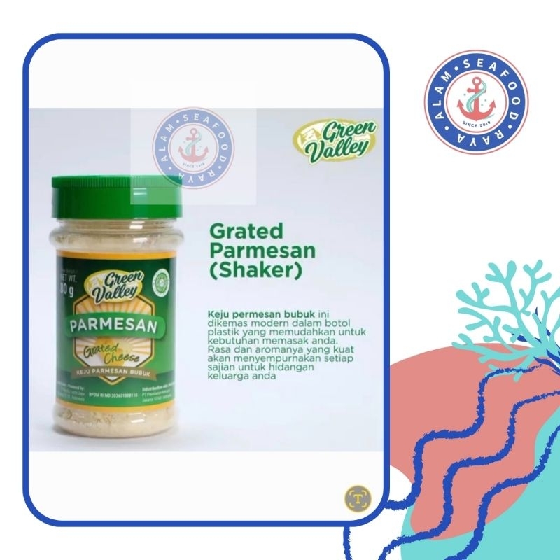 Jual Green Valley Parmesan Cheese 80gr Keju Parmesan Grated Cheese Keju ...