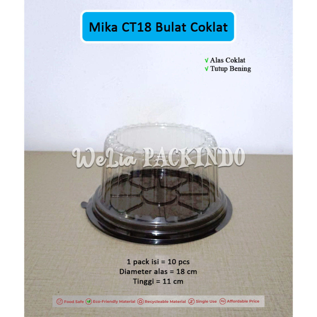 Jual [10 Pcs] Mika CT18 Bulat Coklat / Mika Cake Kue Tart 18cm / Mika ...