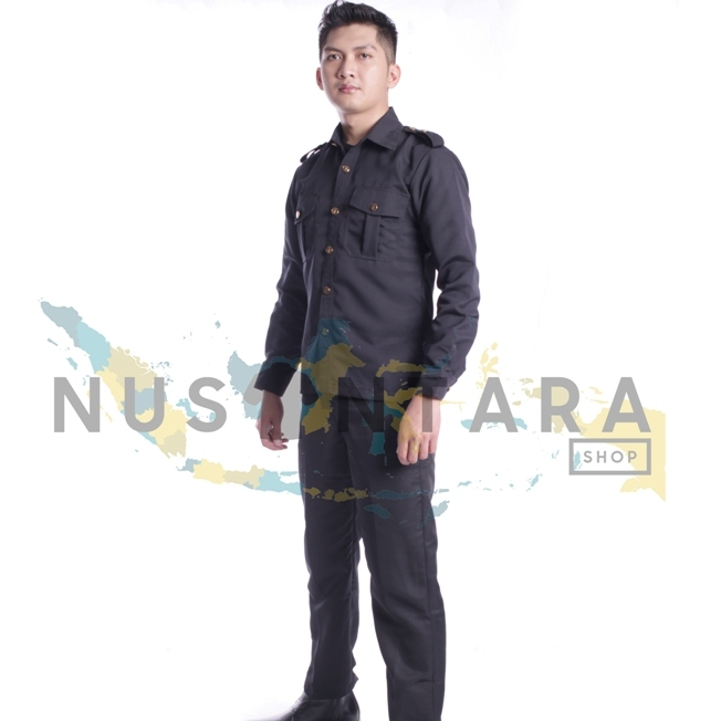 Jual SERAGAM SAFARI SATPAM SECURITY SERAGAM DRIVER/SUPIR WARNA HITAM ...