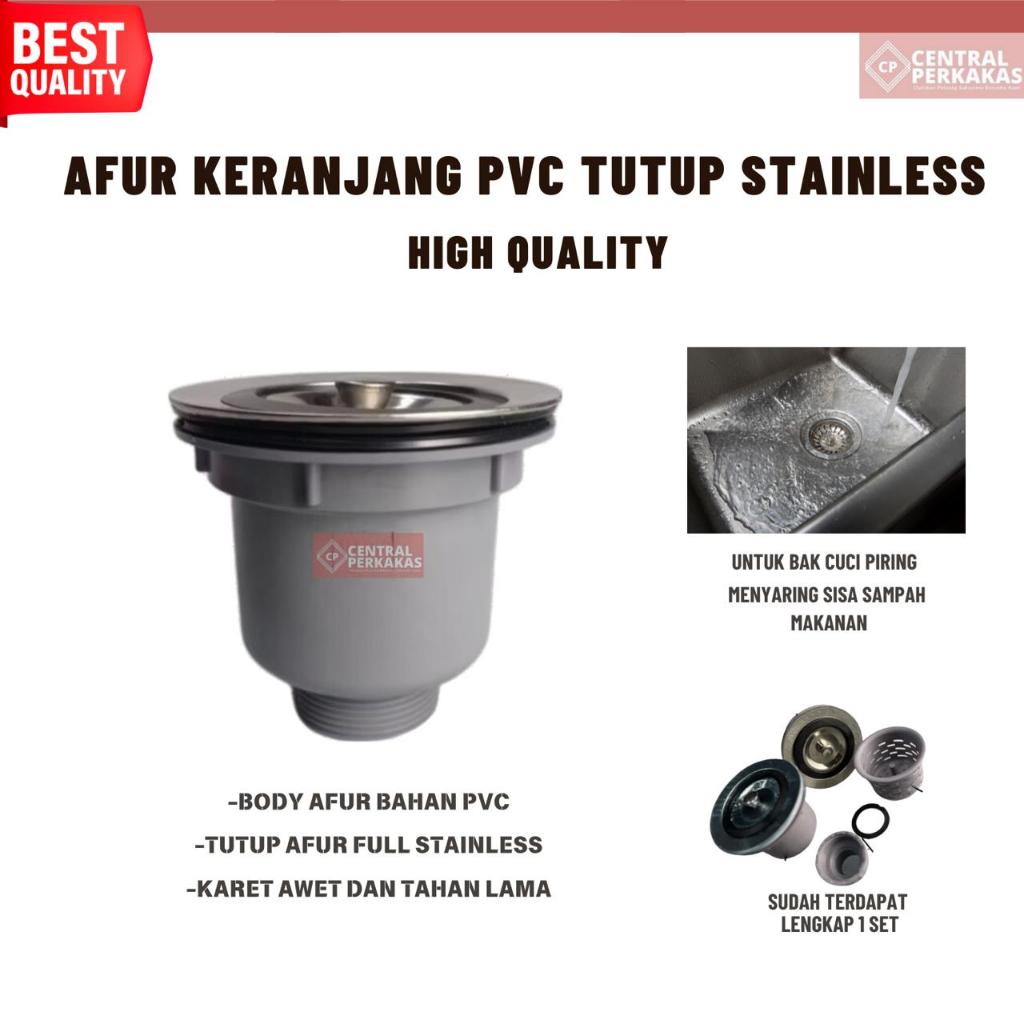 Jual Afur PVC + Tutup STAINLESS / Set Keranjang Bak Cuci Piring ...