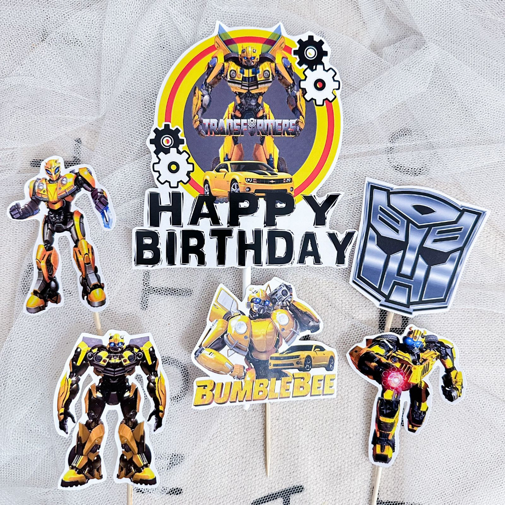 Jual Bumblebee Optimus Transformer Robot Mini Topper Cake Birthday ...