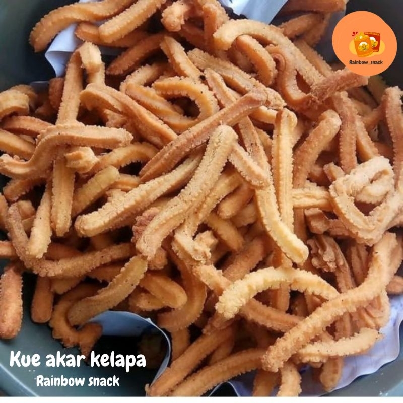 Jual Kue Akar Kelapa Khas Betawi 250 Gram - rainbow snack | Shopee ...