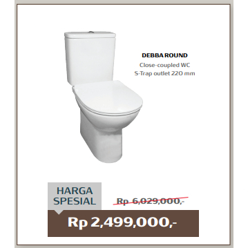 Jual TERLARIS ROCA PROMO DEBBA ROUND RIMLESS A3 CLOSET DUDUK | Shopee ...