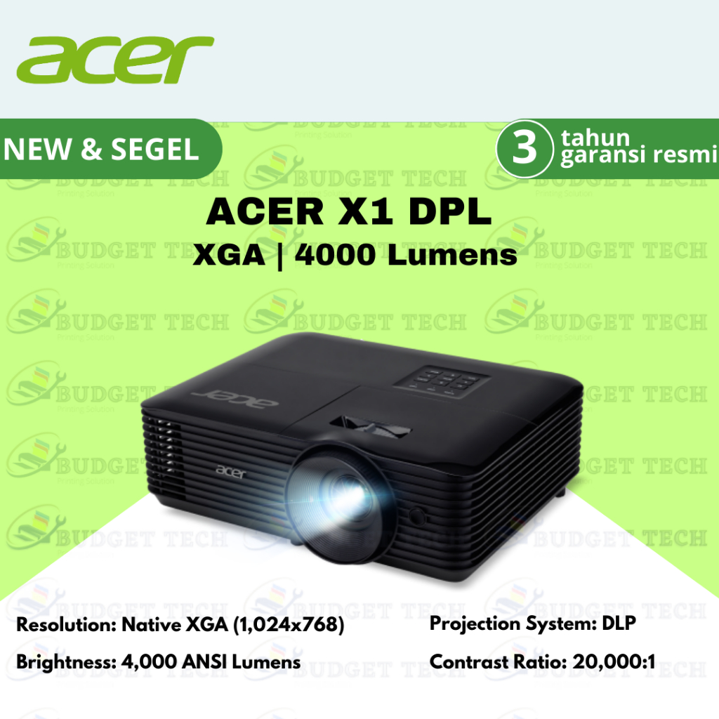 Jual Acer projector X1 DLP XGA 4000 Lumens TKDN garansi resmi | Shopee ...