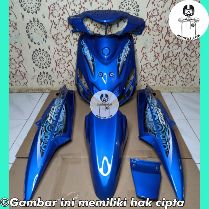 Jual Full set bodi halus Yamaha mio smile tahun 2008-2012 warna biru ...