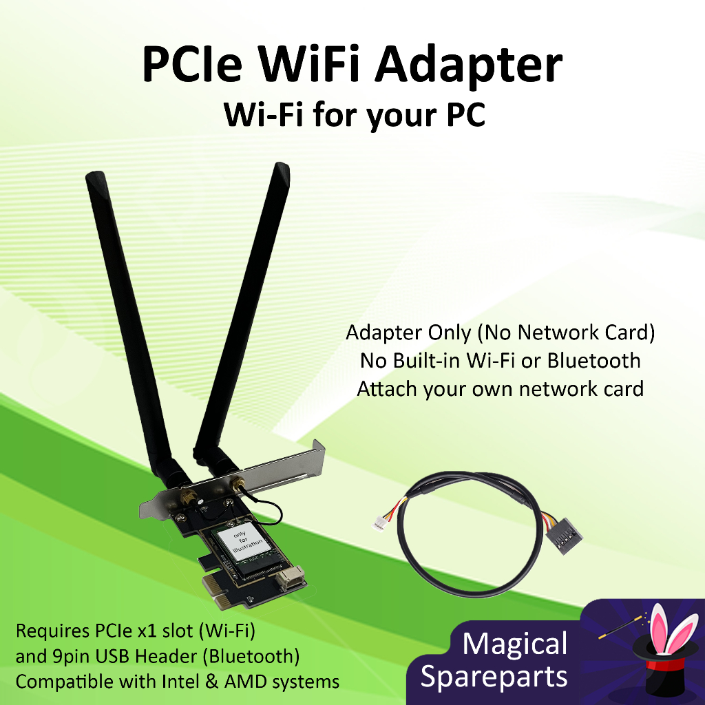 Jual PCIe x1 Adapter M.2 NGFF Wireless Card Set Bluetooth - WiFi for PC ...