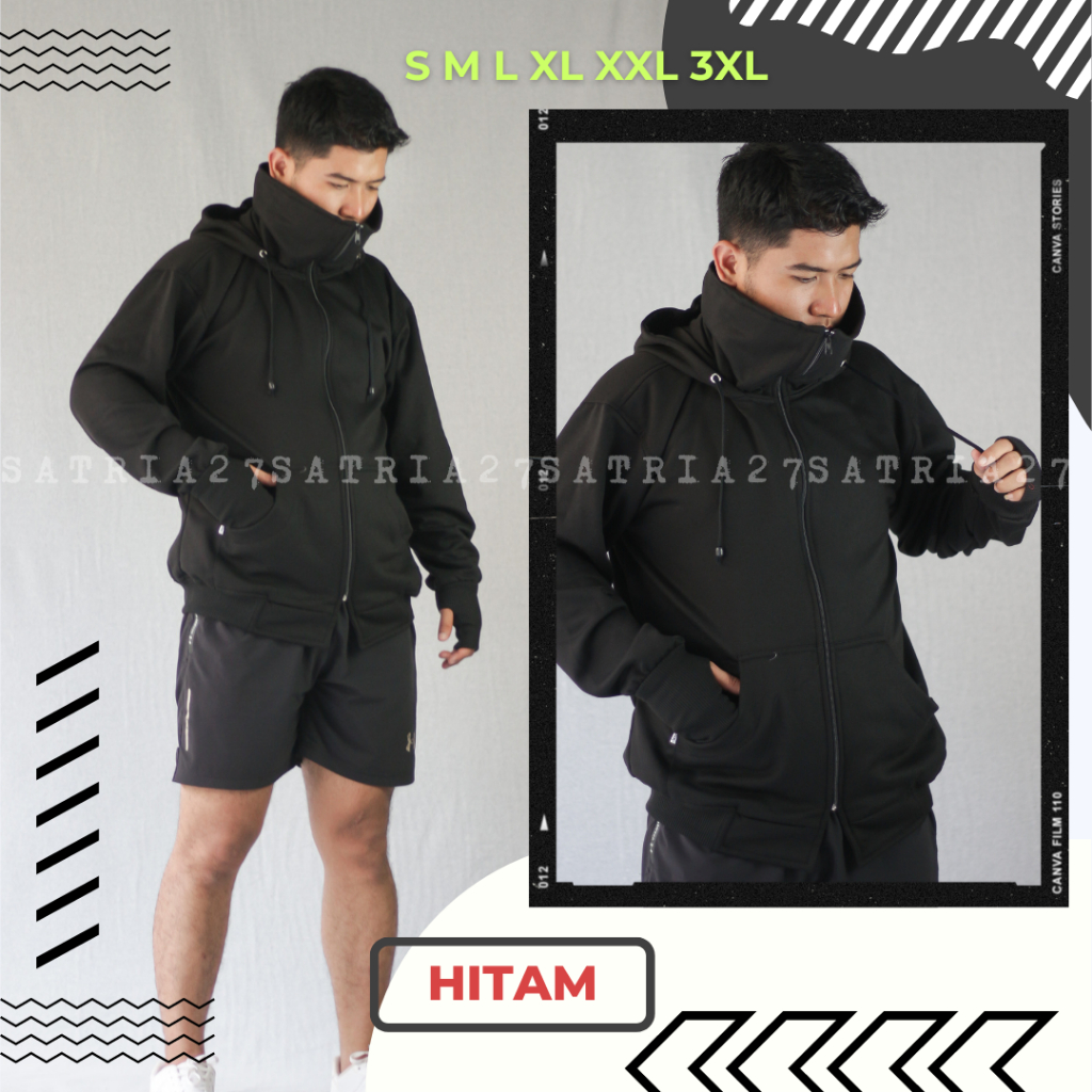Jual JAKET NINJA ROUNDHAND PRIA WANITA DEWASA JUMBO POLOS BAHAN FLEECE ...