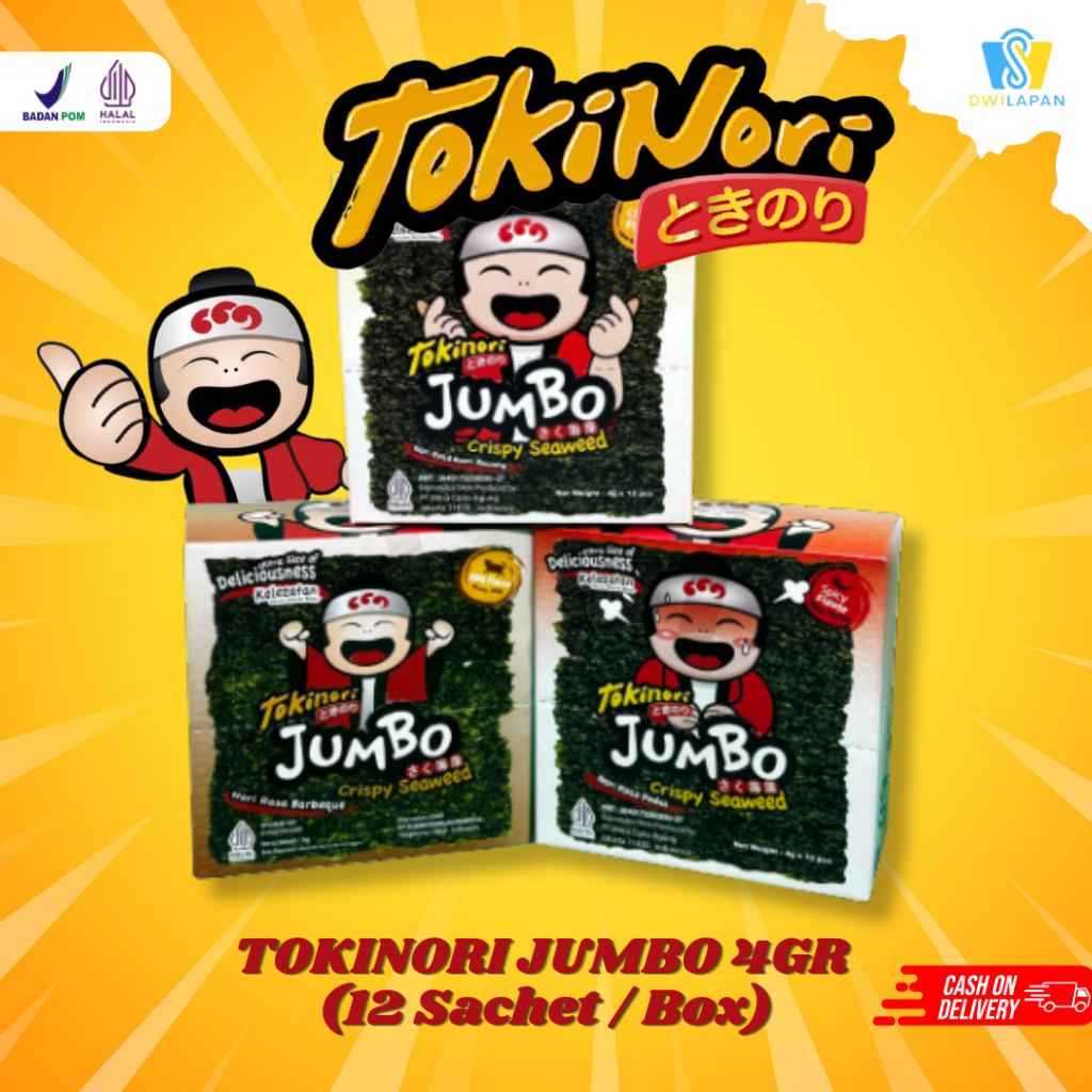 Jual Toki Nori Jumbo 1 Box (12 sheet) Halal Rumput Laut Seaweed - Rasa ...