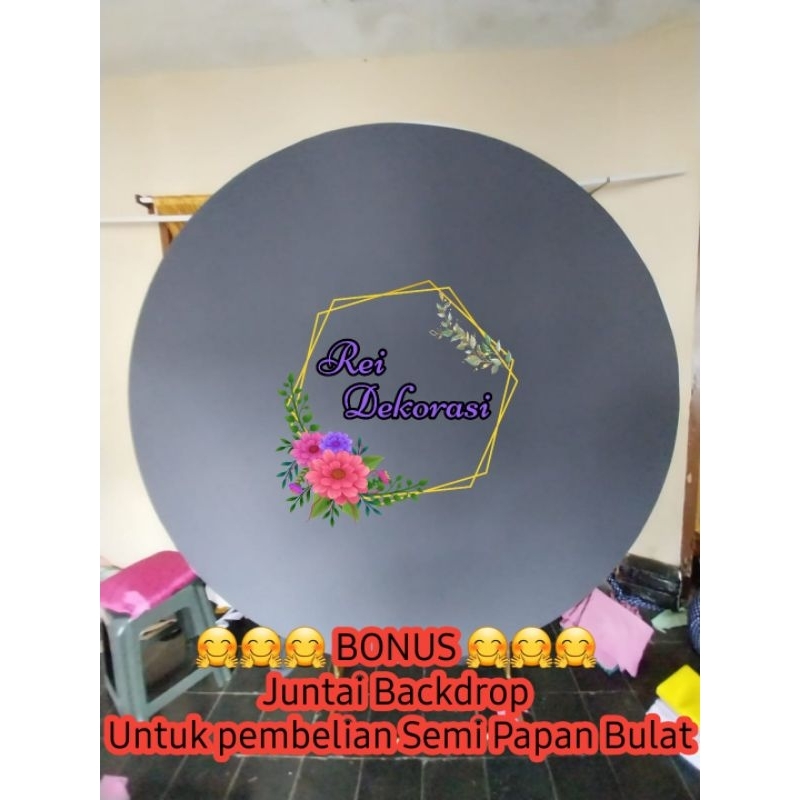 Jual TERMURAH Backdrop Background Bulat Semi Papan Bulat Kain Abutai ...