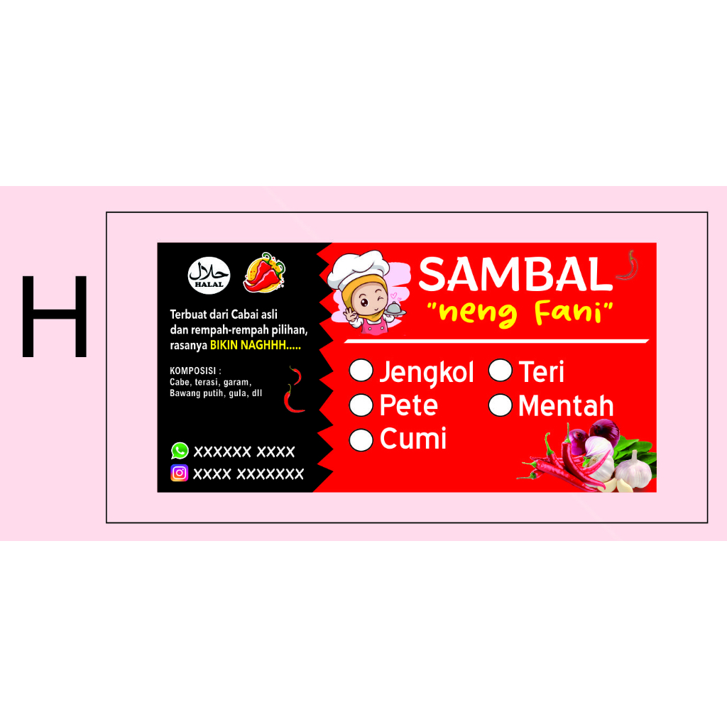 Jual STIKER SAMBAL, Stiker botol sambel, STIKER SEBLAK, stiker kemasan ...
