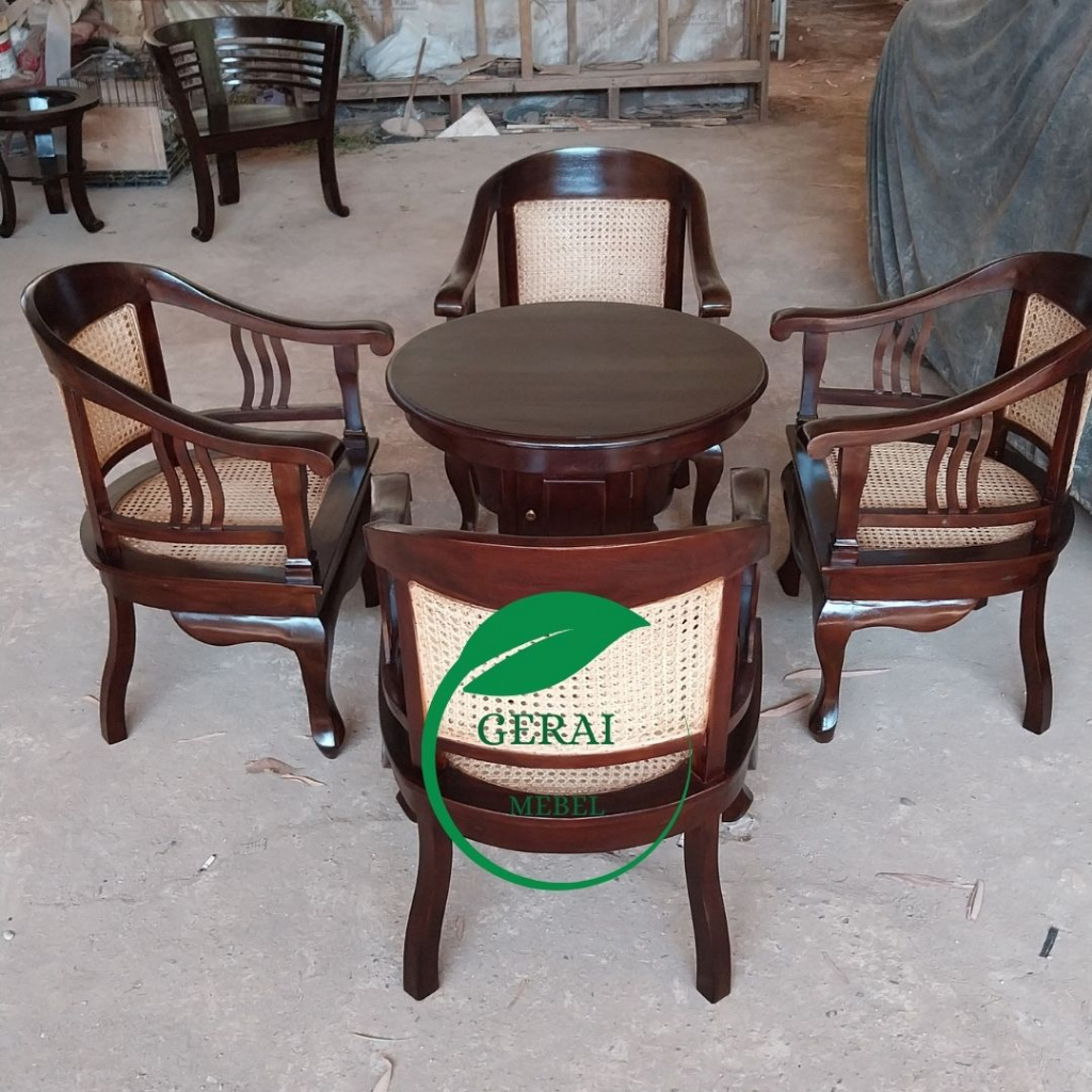Jual Kursi Teras Tamu Jati Model Minimalis Mix Rottan Rattan Cantik ...