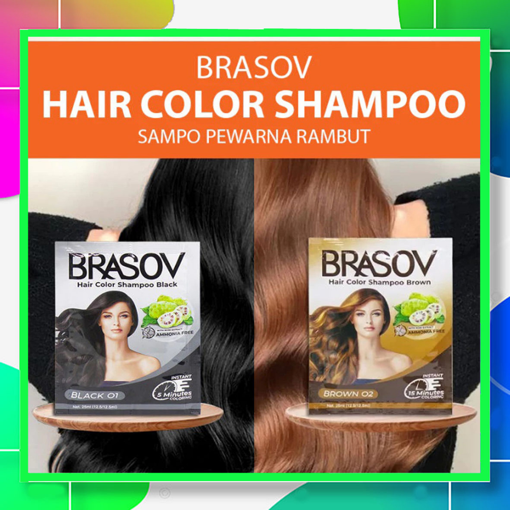 Jual BRASOV Hair Color Shampoo | Pewarna Rambut Sachet 25ml | Shopee ...