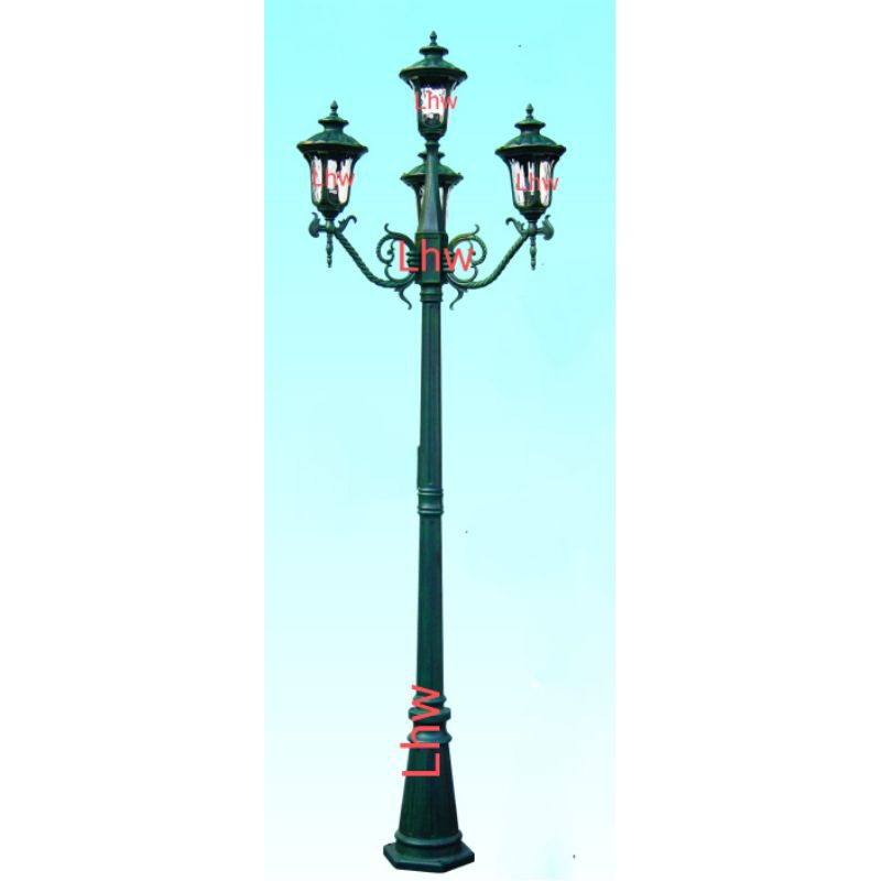 Jual Lampu tiang taman cabang 3 + tengah 1 waterproof outdoor indoor ...