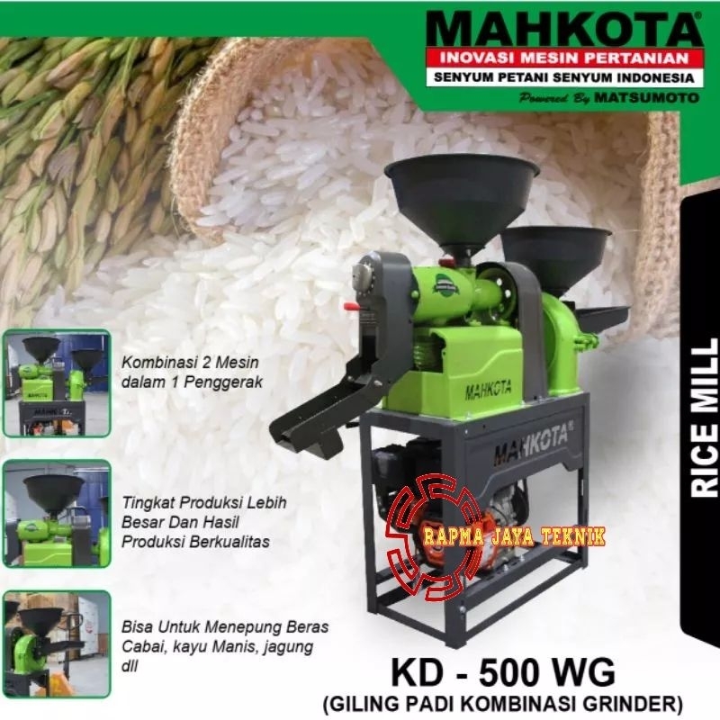 Jual Mesin Giling Padi Mini KD 500 WG MAHKOTA|Rice Mill | Shopee Indonesia